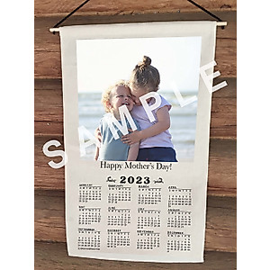 Personalized Photo Cloth Calendar, Photo W/Caption, 12 months calendar from Jan. 2024 - Dec. 2024, Perfect for gifts, office, and home