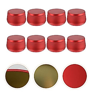8pcs Candle Tin,metal Candle Tins for Candle Making, Crafts, and Candy Storing (Red) Airtight Cookie Food Containers Food Container