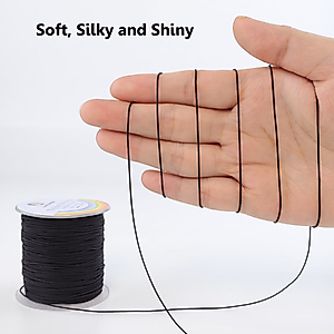 0.8mm Nylon String, Strong Bracelet String, Durable Nylon Cord for Jewelry Making, Bracelets, Beading, Necklaces, Rattail Braiding, Kumihimo, Wind Chimes, Blinds and Handicrafts