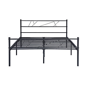 Full Size Metal Platform Bed Frame in for Adult and Children Used in Bedroom or Dormitory with Large Storage Space Under The Bed Black