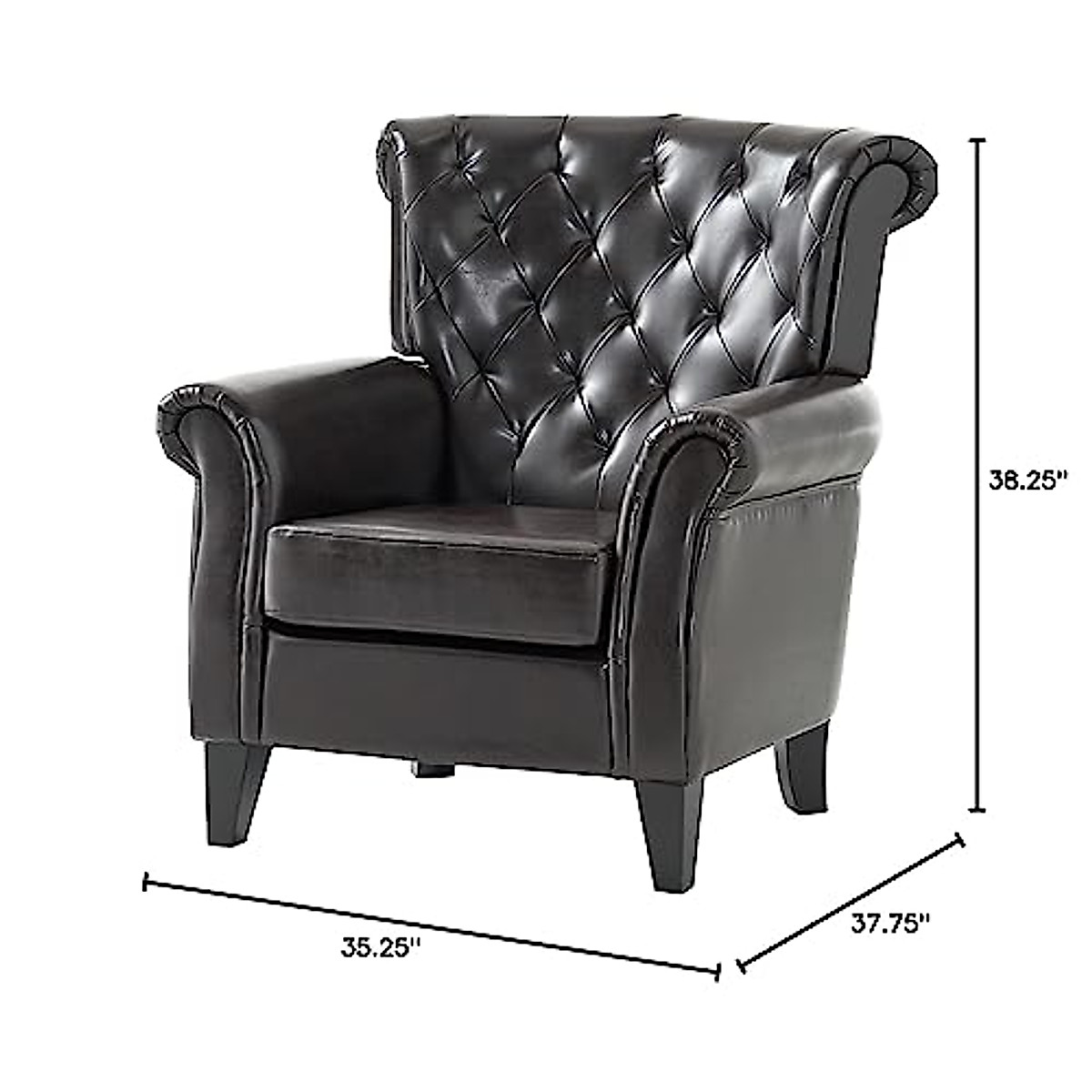 Christopher Knight Home Greggory Leather Club Chair, Hazelnut