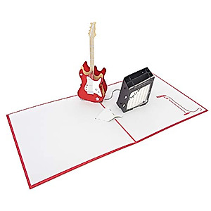 PopLife Guitar 3D Pop Up Card - Musician Birthday Card, Retirement Party, Father's Day, Teacher Gift from Student, Rock Band, Music School Graduation, Electric Bass Player, Concert, Recital