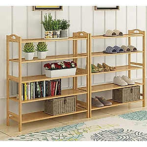 DINGZZ Shoe Shelf, Simple Multi-Layer Door Solid Wood Shoe Cabinet Bedroom Shoe Storage Shoe Rack