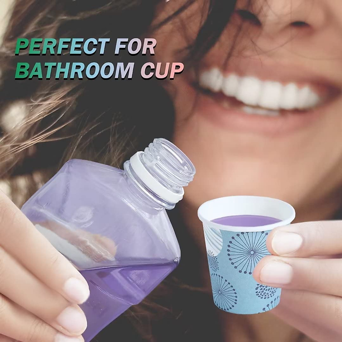 Clawsoff [300 Pack 3 oz Paper Cups, Disposable Bathroom Cups, Small Mouthwash Cups, Mini Paper Cups 3 Ounce for Bathroom