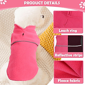 XS Dog Sweater - Fleece Vest Dog Sweater with Leash Hole Warm Pullover Fleece Dog Jacket Shirts Small Dog Sweater Winter Dog Clothes for Small Dogs Girl Pink Toy Dog Clothes, Pink