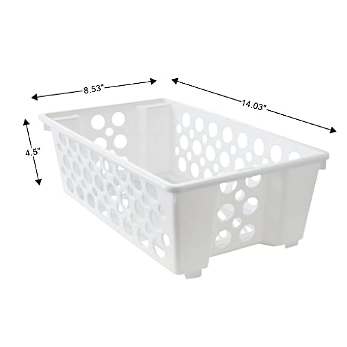 Organize Your Home Short Slide-It Baskets, 2 Pack, Stacking and Sliding Modular Storage, Great Organizing Bins for Pantry, Closet, Bedroom, Office, and all Storage, 14” x 8.9” x 4.5”