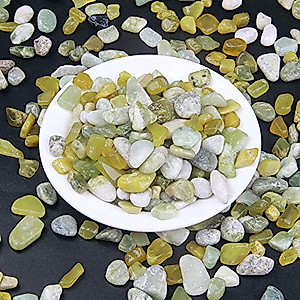 Crystal and Gemstone Rocks for Plants, Succulents, Fairy Garden Big 3lb Bulk Bag – 10-15mm Natural Tumbled Crushed Jade Pebbles for Decorating Bonsai Trees, Zen Garden, Succulent Plants