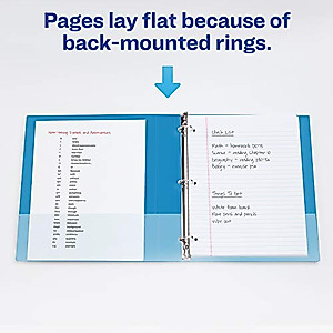 Avery Economy 3 Ring Binder, 1.5" Round Rings, 1 Blue Binder (03400)