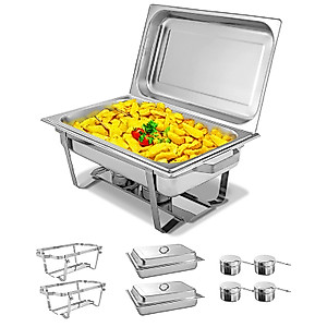 Happygrill 2 Pack Chafing Dish 9 Quart Chafing Dish High Grade Stainless Steel Chafer Dish Set