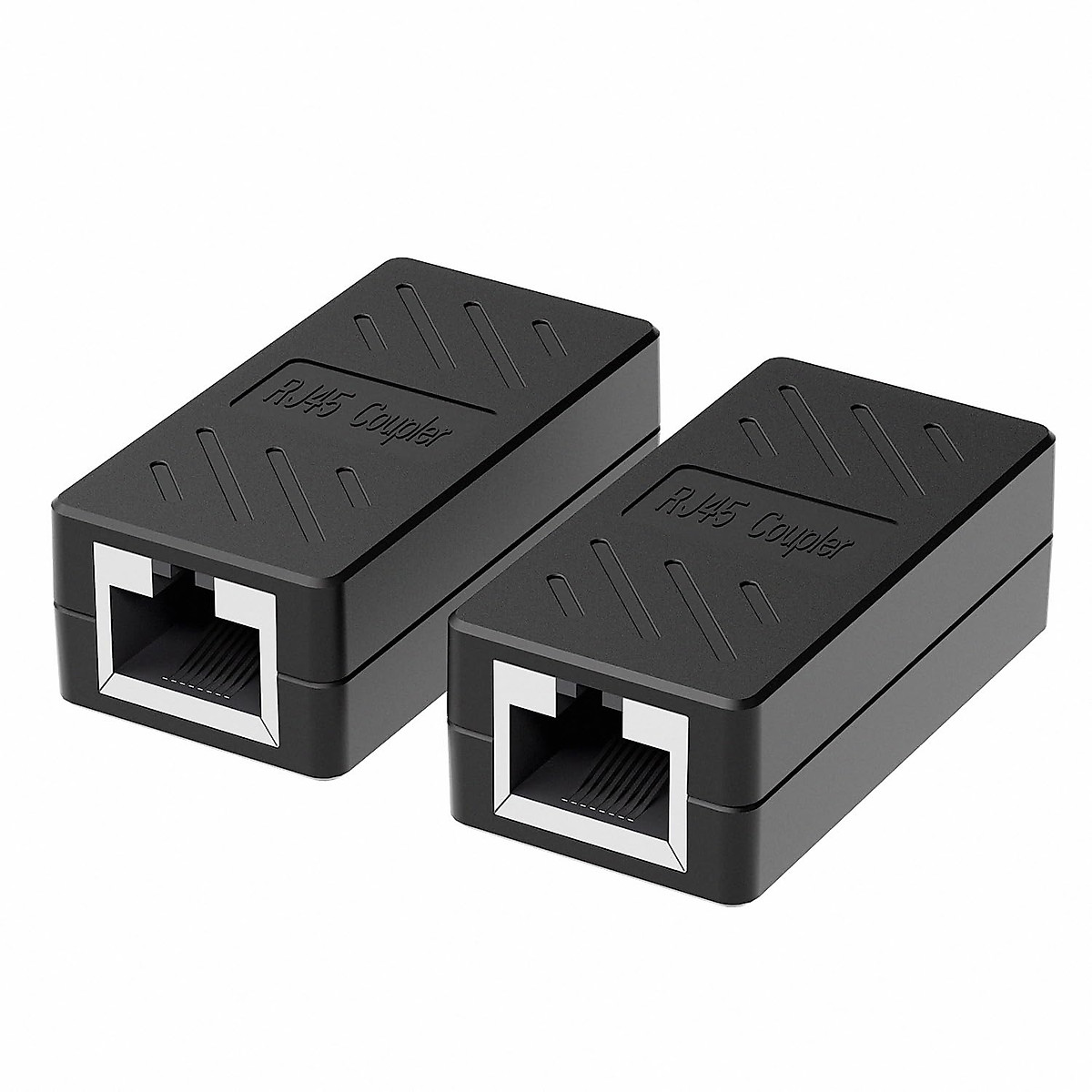 Dingsun RJ45 Coupler, Ethernet Extender, in-Line Coupler Female to Female Ethernet Coupler for Cat7/ Cat6/ Cat5/ Cat5e Ethernet Cable Extender Adapter (2Pack, Black)