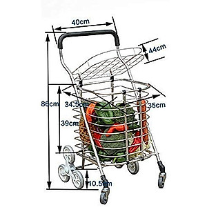 Shopping Trolley on Wheels Multi Function Shopping Cart Lightweight 8 Wheels Climbing Stairs with Lid Aluminum Tri-Wheel Household Vans Lightweight Foldable Storage Hand Trucks,