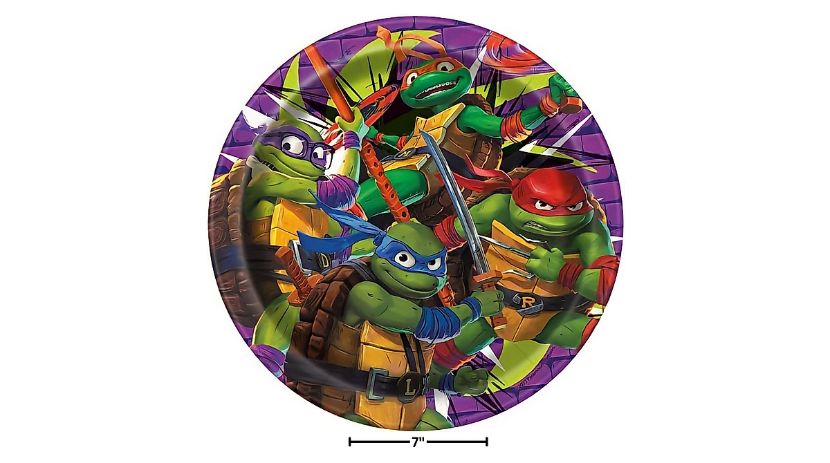 Teenage Mutant Ninja Turtles Paper Plates - 8 Pack for Themed Parties