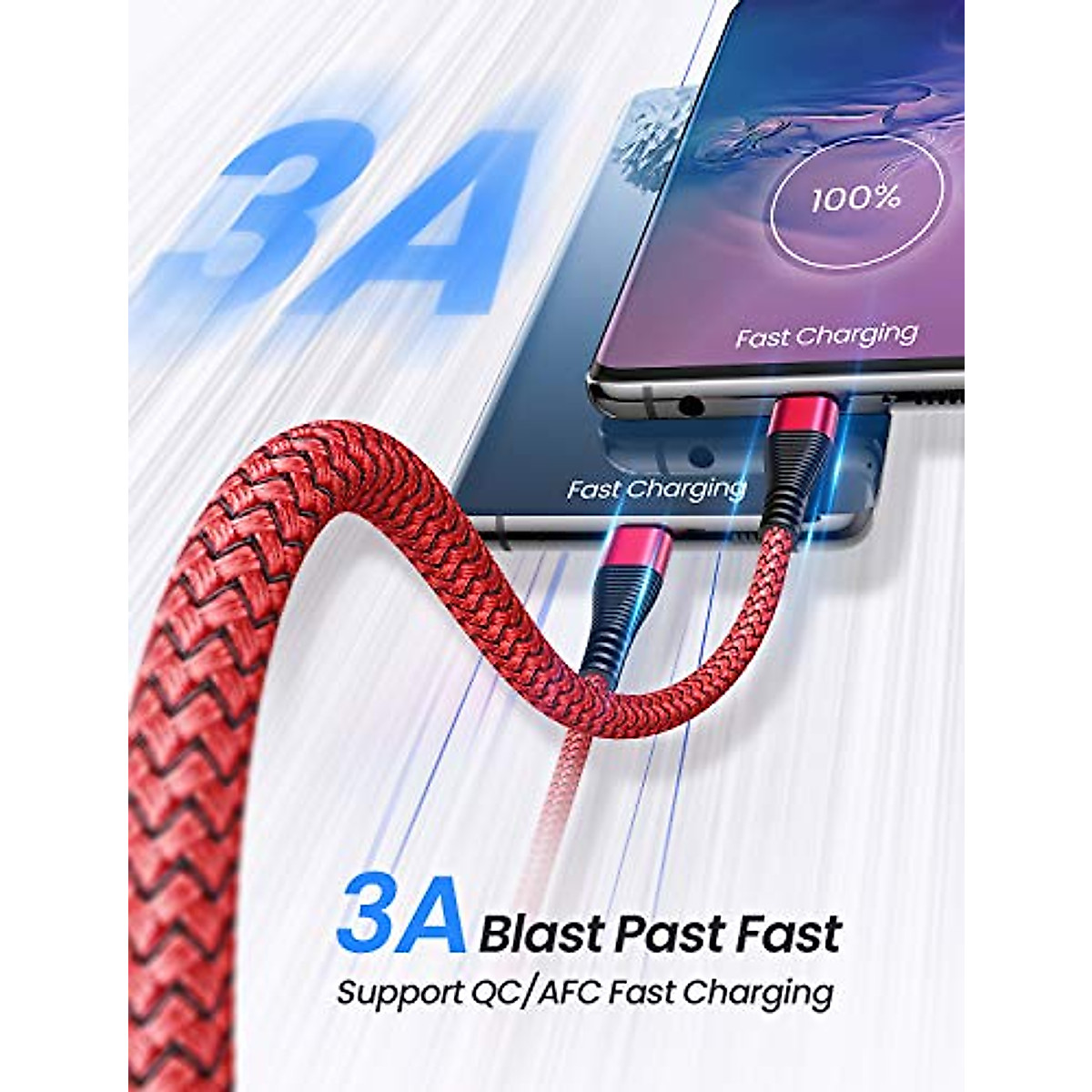 Micro USB Fast Charging Cable [3-Pack 10+6.6+3.3ft], Durable [Never Repture] Android Fast Charging&Data Transfering Cable Micro USB Charger, AINOPE Quick Charging Micro USB Cord