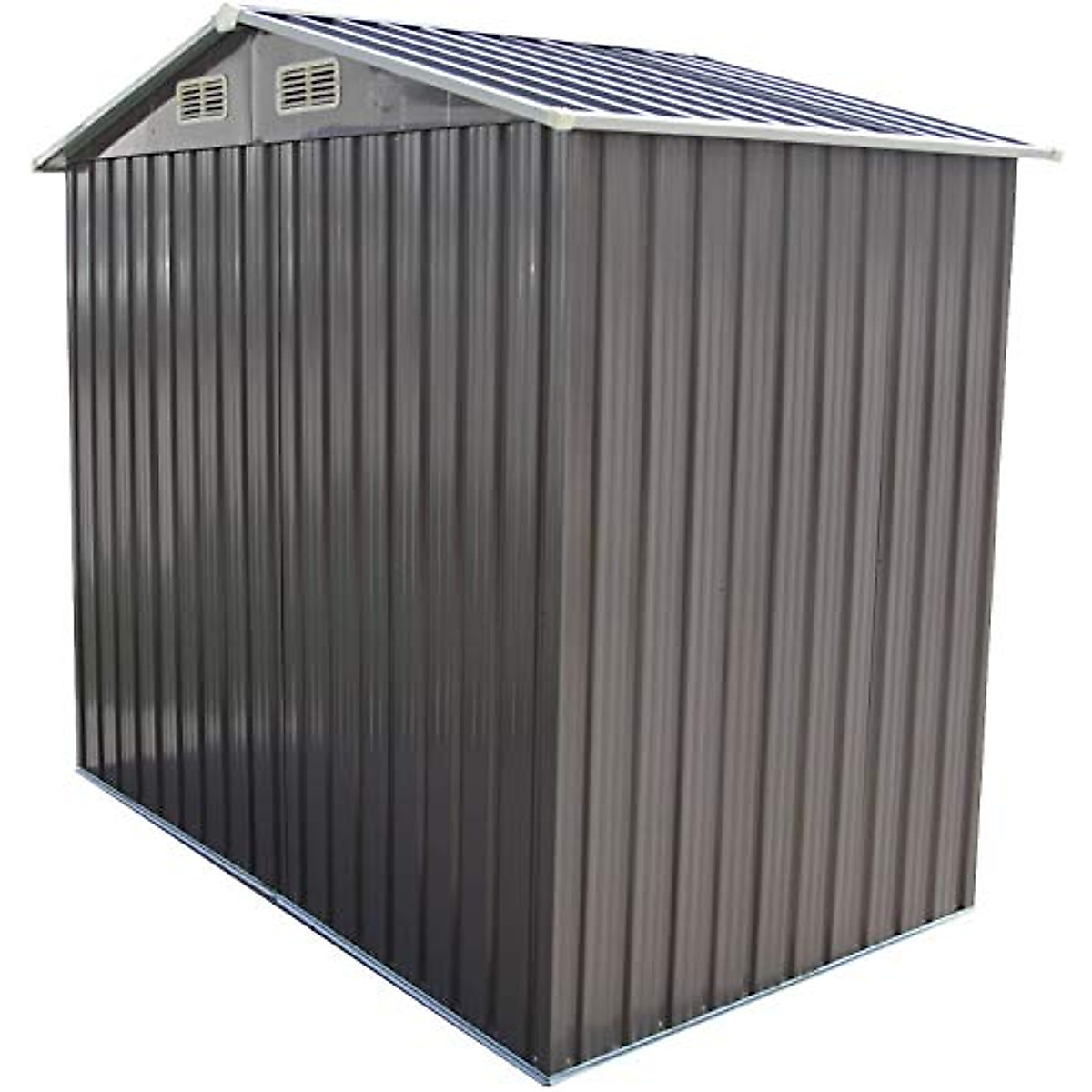 Galvanized Steel Patio Storage Shed Utility Tool Storage Shed Outdoor House for Backyard Garden Lawn(6'x4')