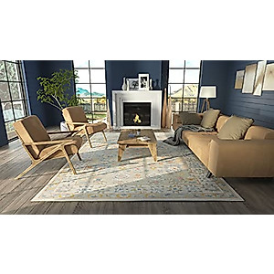 Momeni Anatolia Area Rug, 3 ft 3 in x 5 ft, Light Blue