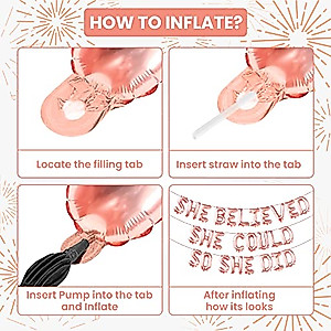 She Believed She Could So She Did Banner - 16 Inch | She Believed She Could So She Did Graduation 2023 Balloons | Graduation Banner for Graduation Party Decorations 2023 | Nurse Graduation Decorations