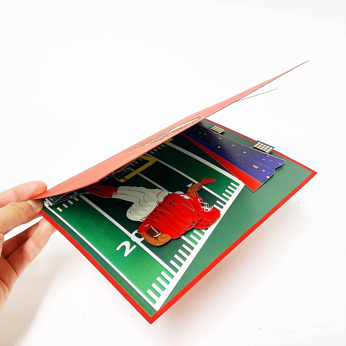 POP CARD EXPRESS American Football Birthday Card, 5.91 in x 7.87 in, Blank Envelope and Clear Plastic Bag Included