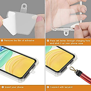 COCASES 4 Pack Phone Tether Tab, Phone Strap Connector for Cell Phone Safety Lanyard Patch (White x4)