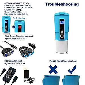 12V Baby Bottle Warmer Car Bottle Warmer for Breastmilk Bottle Heater for Babies Smart Temperature Control Mug for Coffee/Tea/Beverage/Milk and Hot Chocolate (Blue)