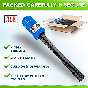 Blue Marking Flags 100 Pack - 4x5-Inch Marker Flags - 15-Inch Wire - Small Yard Flags Marking Flags for Lawn, Irrigation Flags, Lawn Flags Markers, Landscape Flags, Survey Flags, Sprinkler Flags
