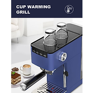 Laekerrt Espresso Machine 20 Bar Espresso Maker with Milk Frother Steam Wand, Compact Espresso Coffee Machine for Cappuccino and Latte (Navy Blue, Upgraded Version) Gift for Coffee Lovers, Dad, Mom