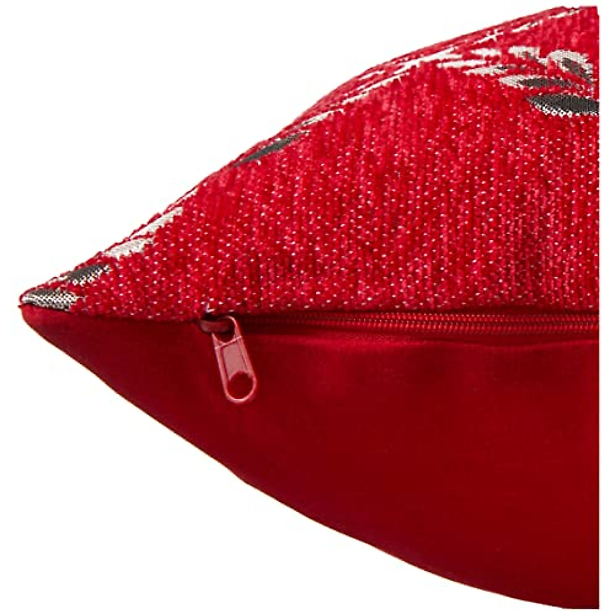 Violet Linen Pacifica Diamonds Pattern Polyester Chenille Decorative Throw Pillows, 18" X 18", Burgundy