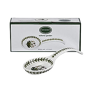 Portmeirion Botanic Garden Spoon Rest | Cooking Utensil Holder for Kitchen Counter and Stove Top | Daisy Floral Motif | Made from Porcelain | 8.75 Inch