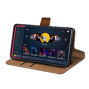 MILEGAO for AGM Glory Qualcomm 5G Case, Premium Magnetic PU Leather Cover with Card Holder and Kickstand, Fashion Flip Case for AGM Glory Pro 5G 6.53 inches Brown