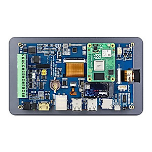 Waveshare 7inch Touch Screen All-in-One Kit Designed for Raspberry Pi CM4 with 5MP Camera Aluminum Case Includes CSI, HDMI, USB, M.2, ETH, RS232, RS485 Interfaces