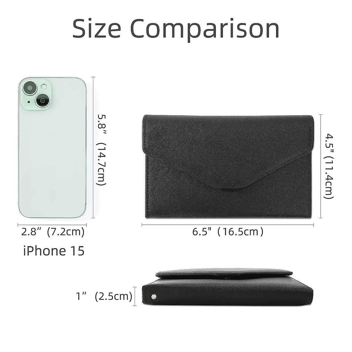 ZOPPEN Multi-purpose Rfid Blocking Travel Passport Wallet (Ver.4) Tri-fold Document Organizer Holder, 1 Black