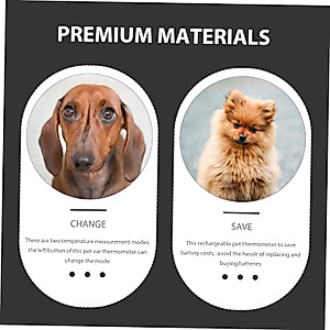 POPETPOP 5 Sets Pet Thermometer Electronic Animal Temperature Detection Screen Pet Temperature Device Pet Ear Digital Thermometer Pet Screen Thermometer Baby Detector Plastic Small Animals