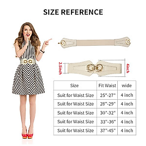 gingokuo Wide Elastic Waist Belts for Women Fashion Cinch Belts for Dresses Jeans Jumpsuit Beige M