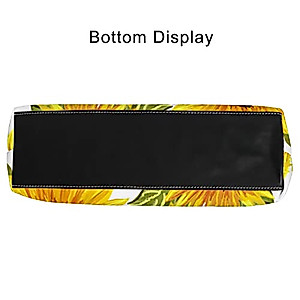 Shoulder Bag Tote Bags for Women Sunflowers Blue Butterflies Leather Shopper Work Handbags Large Casual Bag