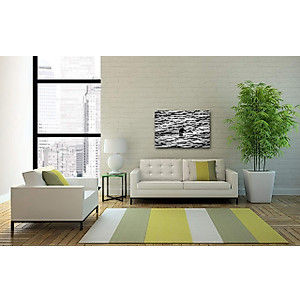 Black and White CANVAS Print Nature Photo Swimming Loon on Water Bird Photography Silver Gray Wall Art Monochrome Home Decor Ready to Hang