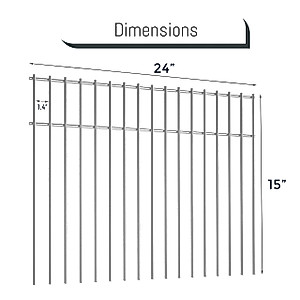 Dog Fence Barrier - Carbon Steel Fences 24" X 15" - Pack of 15 Dog Digging Fence Barrier with Wooden Guide Tool - Prevent Dog Digging Under Fence - Animal Barrier Fencing for Yard, Outdoor