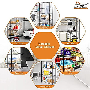 EFINE 5-Shelf Shelving Unit with Shelf Liners Set of 5, NSF Certified, Adjustable Heavy Duty Metal Wire Shelves, 350lbs Loading Capacity Per Shelf, Storage Rack(36W x 14D x 72H) Pole Diameter 1 Inch