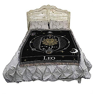 Pure Country Weavers Zodiac - Leo Tarot Card Blanket - Gift Tapestry Throw Woven from Cotton - Made in The USA (72x54)