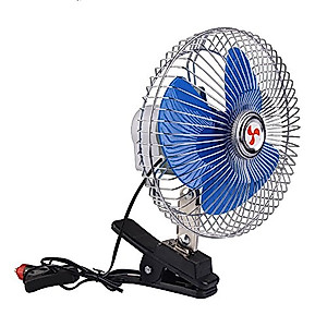 WinnerEco 8 Inch 12V Car Oscillating Fan Vehicle Auto Car Fan Car Cooling Fan with Clip Cigarette Lighter Plug