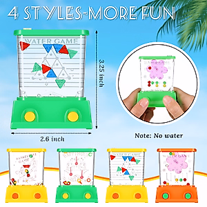 Zhanmai 16Pcs Handheld Water Game Arcade Water Ring Toss Water Tables for Beach Toy Party Favor Fun Game Entertainment, Without Water (Assorted,Stylish)