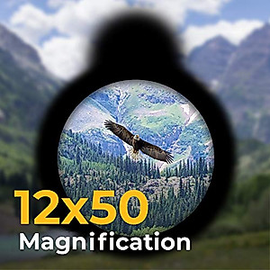 Wingspan Optics Explorer High Powered 12X50 Monocular. Bright and Clear. Single Hand Focus. Waterproof. Fog Proof. For Bird Watching, or Watching Wildlife. Daytime Use. Formerly Polaris Optics