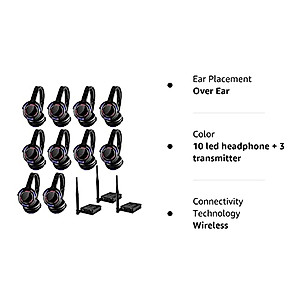 General Factory Sell Silent Disco led Headphone Complete System (10 led Headphone + 3 Transmitter)