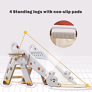 MERIT Play 3 in 1 Toddler Slide Exciting Slide for Energetic Toddlers Age 1-3 Safe and Fun Slip and Slide Indoor Toddler Playground Adorable Giraffe Design Loved by Boys and Girls (Gray)