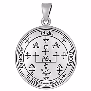 Moonlight Mysteries Archangel Uriel Sigil Pendant - .925 Sterling Silver Angel Sigils Talisman for Wisdom and Illumination (1 1/4 inch)