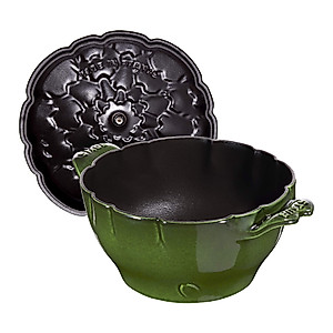 Staub Cast Iron 3-qt Artichoke Cocotte - Basil, Made in France