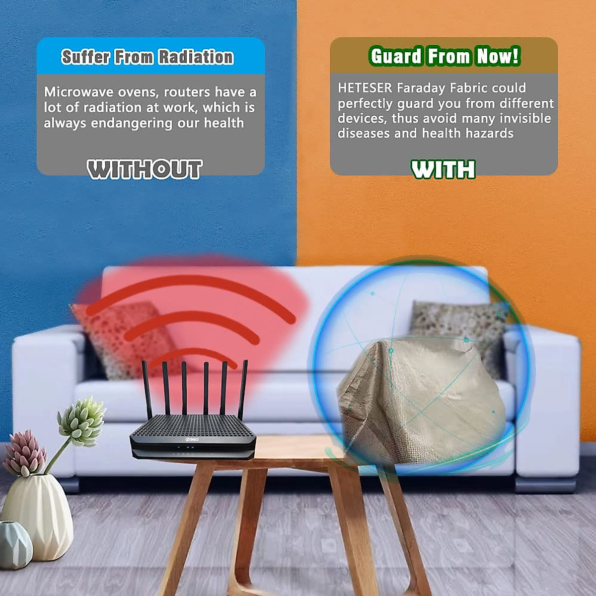 Fara day Fabric 43.3in * 118in, Conductive Fabric Made from Copper and Nickle Fara day Fabric, Military Grade Material DIY for Protection from Bad