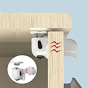 Generic Baby proofing Magnetic Locks for cabinets & Drawers, Easy Installation with Guide Included [8 Pack with 2 Keys] white