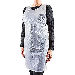 Clean Tek White Plastic Disposable Apron - 42" x 27 1/2" - 100 count box - Restaurantware