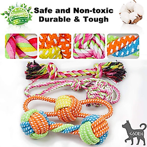 Plazenzon Dog Rope Toy for Aggressive Chewers Medium Bleed Small Dogs Indestructible Toys Chew Rope Ball Teething Pitbull Toys Puppies Outdoor Dog Toys