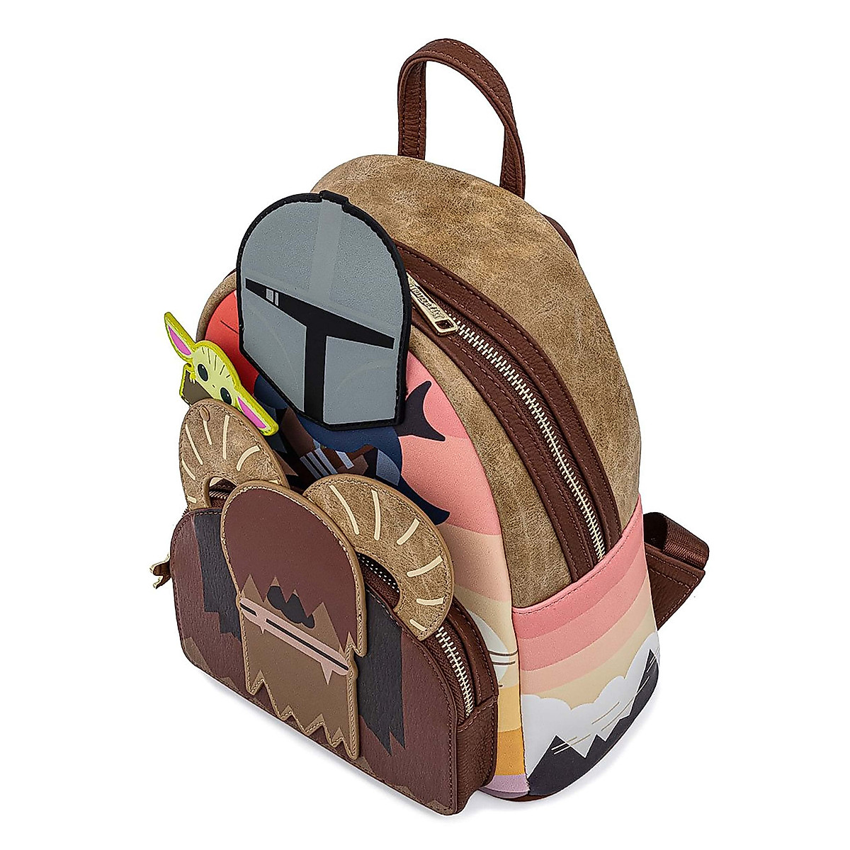 Loungefly Star Wars The Mandalorian Bantha Ride Mando and Baby Yoda Womens Double Strap Shoulder Bag Purse