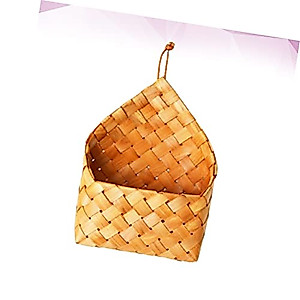 Alipis 3pcs for Entryway Plants Organizer Rustic Finishing Bag Bin Flower Decor Rope Wooden Basket Pocket Clothing Household Letter Container Wall Pot Office Mail Sundries Organiser